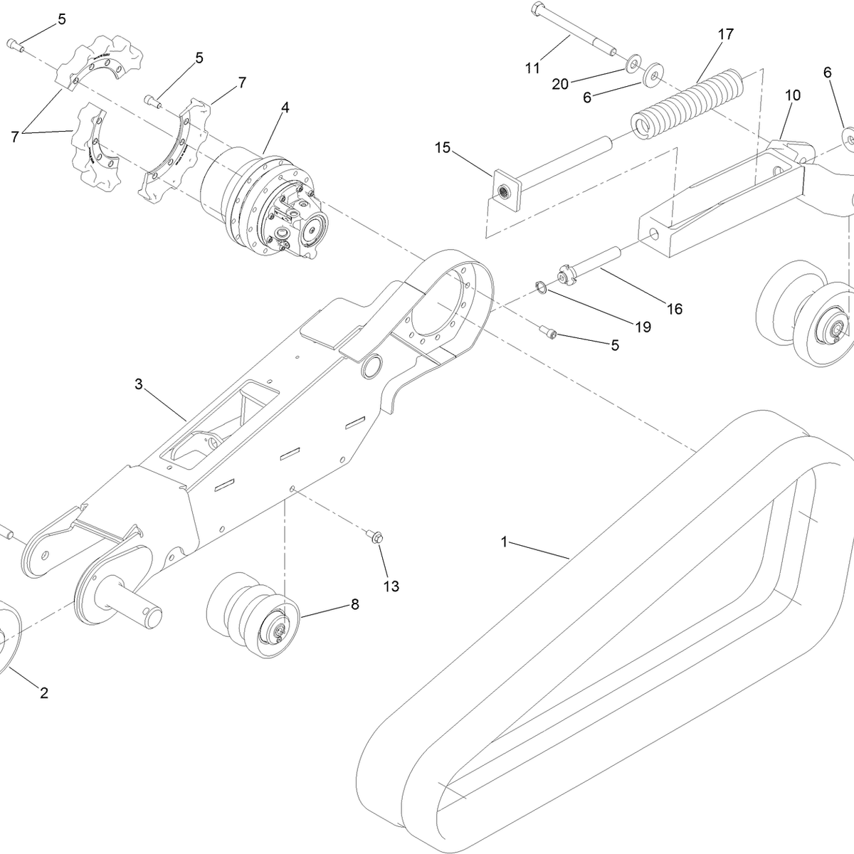 RH TRACK FRAME ASM (Part #:138-2390) – DINGOPOWER.com