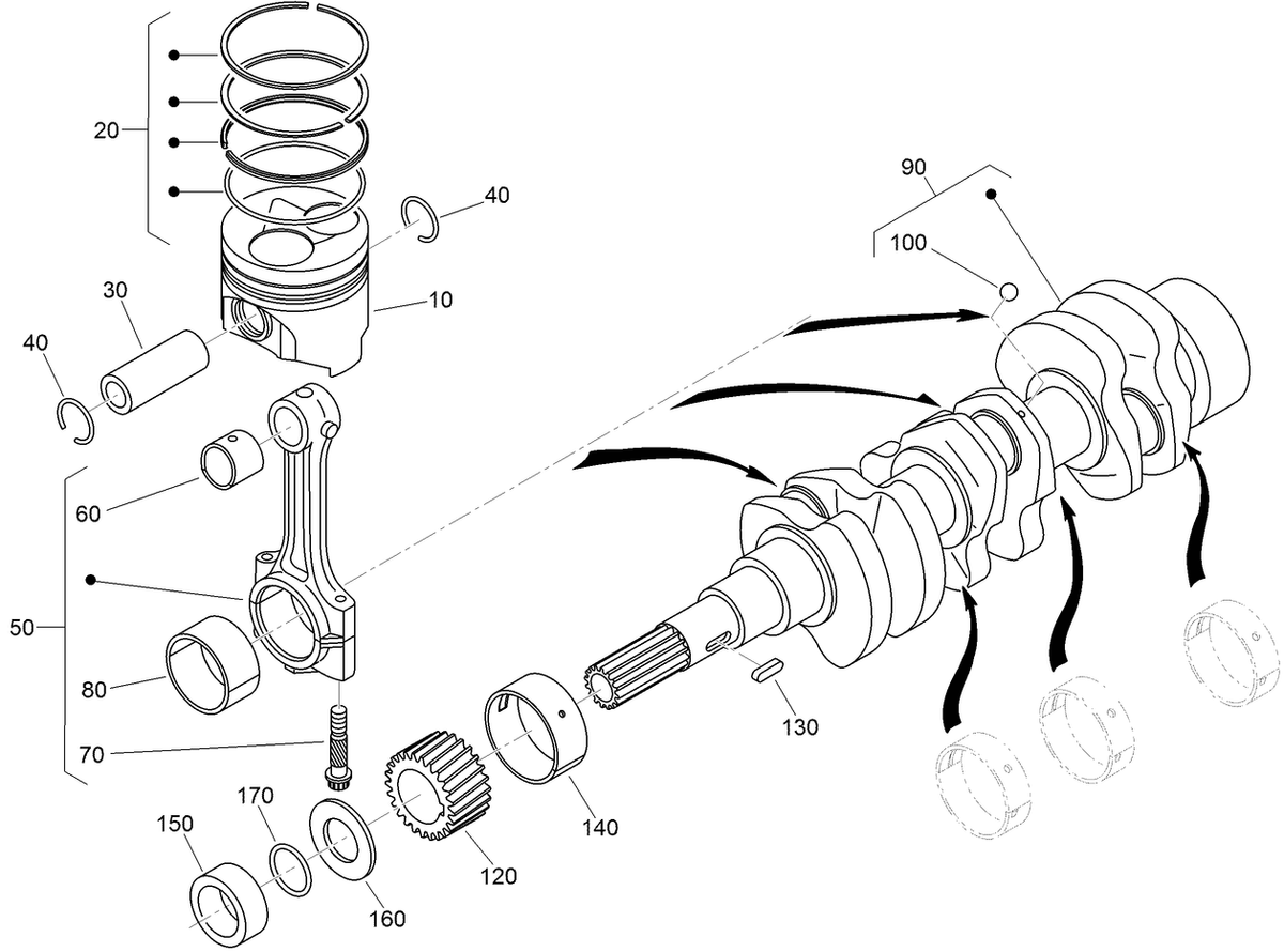CONNECTING ROD ASM (Part #:125-9070) – DINGOPOWER.com